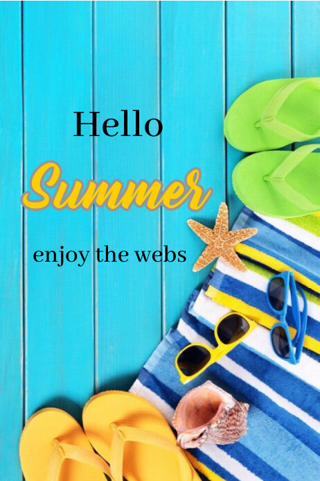 Blue Hello Summer Poster Template | PosterMyWall