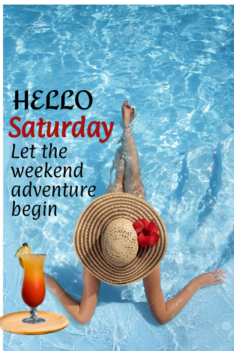 Blue Hello Weekend Poster Template | PosterMyWall