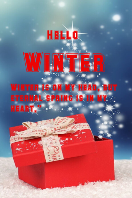 Modèle Blue Hello Winter 2024 Poster | PosterMyWall