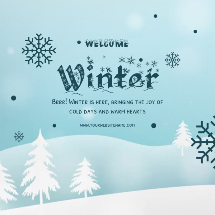Blue Hello Winter Instagram Post Template | PosterMyWall
