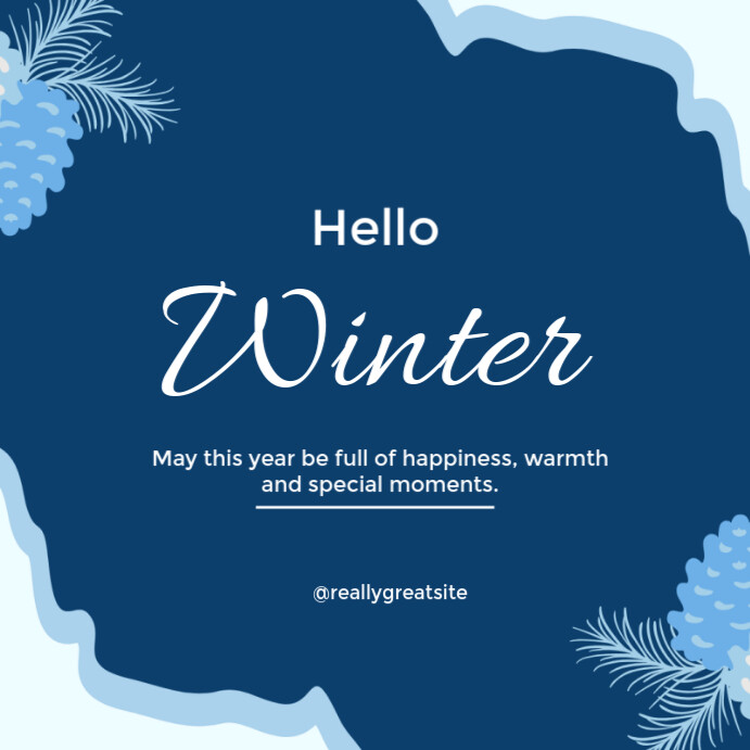 Blue Hello Winter Instagram Post Template | PosterMyWall