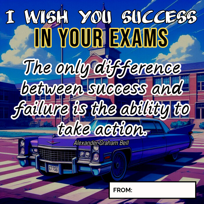 Blue I Wish You Success Card Design Instagra Template | PosterMyWall