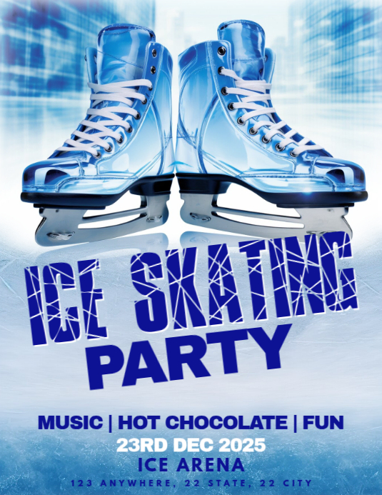 Copy of Blue Ice Skating Party Flyer (us Letter) | PosterMyWall