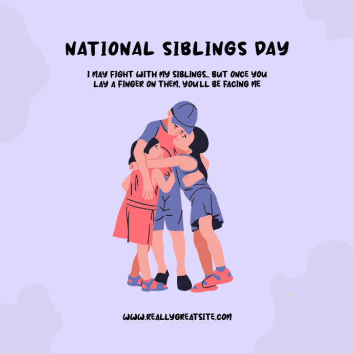 Plantilla de Blue Illustration Abstract National Siblings Day Instagram ...