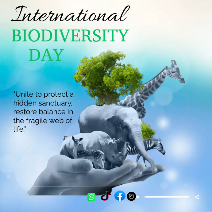 Copy of Blue illustration of international day of bio | PosterMyWall
