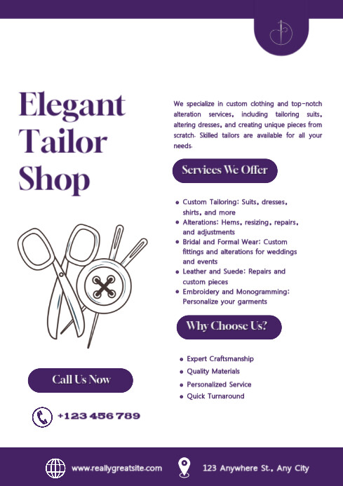 Copy of blue illustration tailor flyer | PosterMyWall