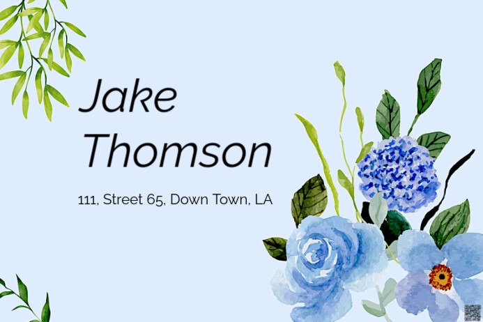 Blue Illustrative Address Label Template | PosterMyWall