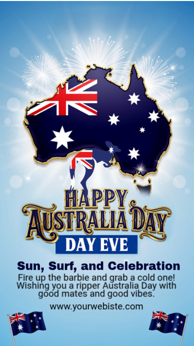 Plantilla de Blue Illustrative Australia Day Template Facebook Story ...