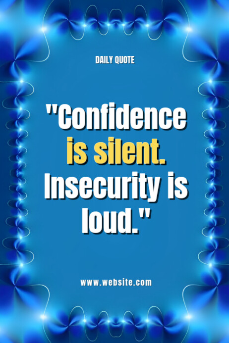 Blue Illustrative Blue Background Typography Inspirational Quote Poster ...