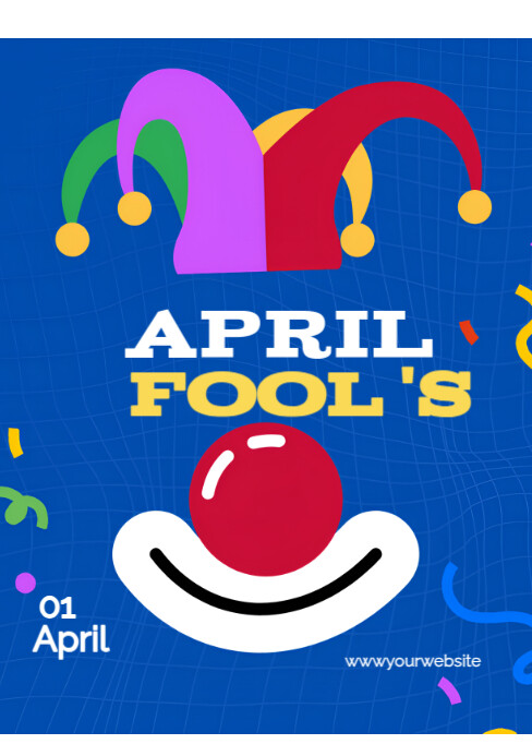 Blue Illustrative Blue Illustrative April Fool's Day Post A5 Template ...