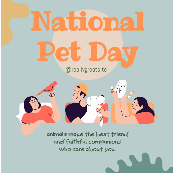 Blue Illustrative Blue National Pet Day Instagram Post Instagram Post ...
