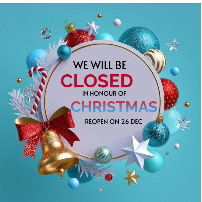Blue Illustrative Christmas Day Shop Closed Notice Instagram Post ...