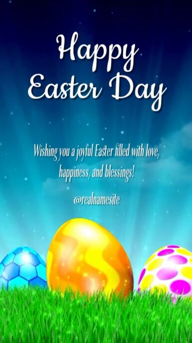 Blue Illustrative Easter Day Instagram Reel Template | PosterMyWall