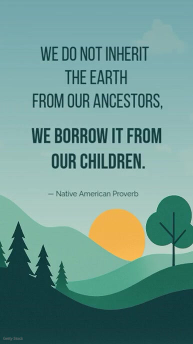 Blue Illustrative Environmental Quote Poster – Modern Nature Design To ...