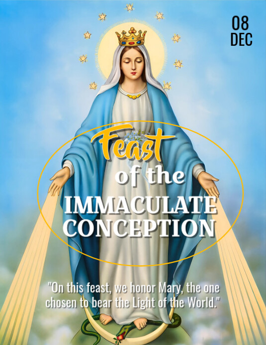 Copy of Blue Illustrative Feast Of The Immaculate Conception Flyer (us ...