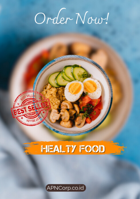 Copy of Blue Illustrative Food A4 | PosterMyWall