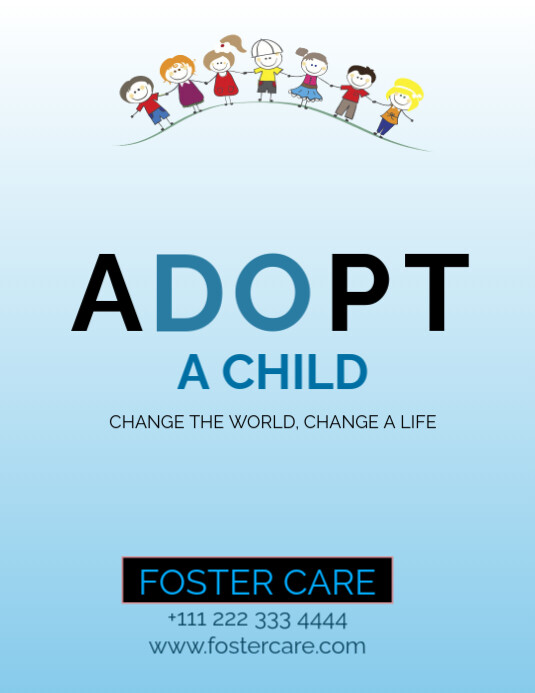 Blue Illustrative Foster Care Flyer (us Lette Template | PosterMyWall