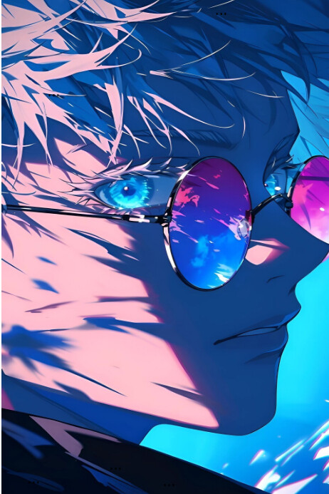 Plantilla de Blue Illustrative Gojo Satoru Poster | PosterMyWall