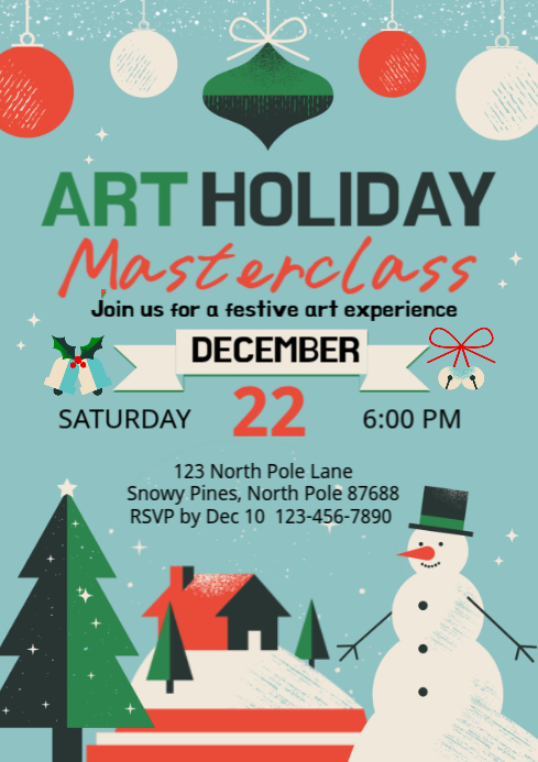 Plantilla de Blue Illustrative Grunge Christmas Event A4 | PosterMyWall