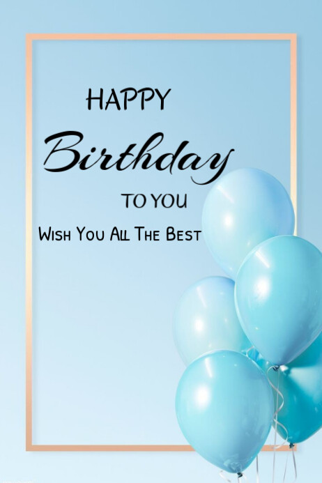 Copy of Blue Illustrative Happy Birthday To You Poster | PosterMyWall