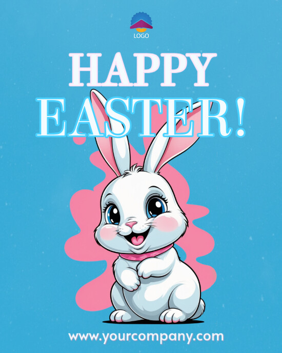 Copy of Blue Illustrative Happy Easter Corporate Business Poster Quote ...