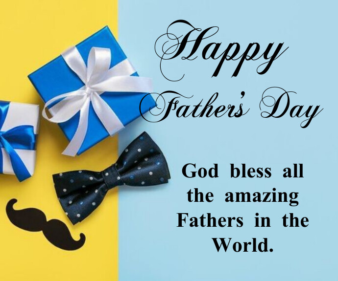 Blue Illustrative Happy Father's Dsy Ecard Me Template | PosterMyWall