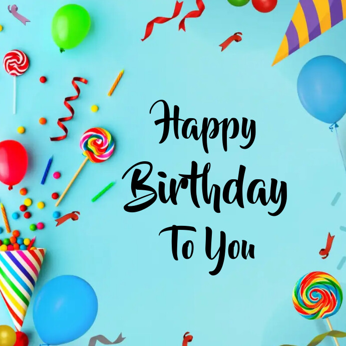 Blue Illustrative Happy Instagram Post templ模板 | PosterMyWall