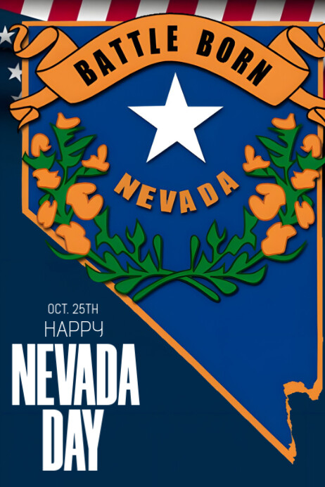 Copy of Blue Illustrative Happy Nevada Day Poster | PosterMyWall