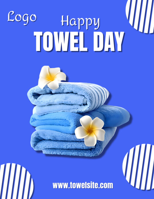Copy of Blue Illustrative Happy Towel Day Flyer (us Letter) | PosterMyWall