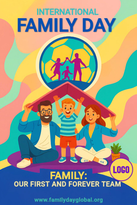 Blue Illustrative Heartwarming Family Day Flyer – Editable Template For ...