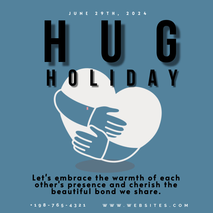 Copy of Blue Illustrative Hug Holiday Square (1:1) | PosterMyWall
