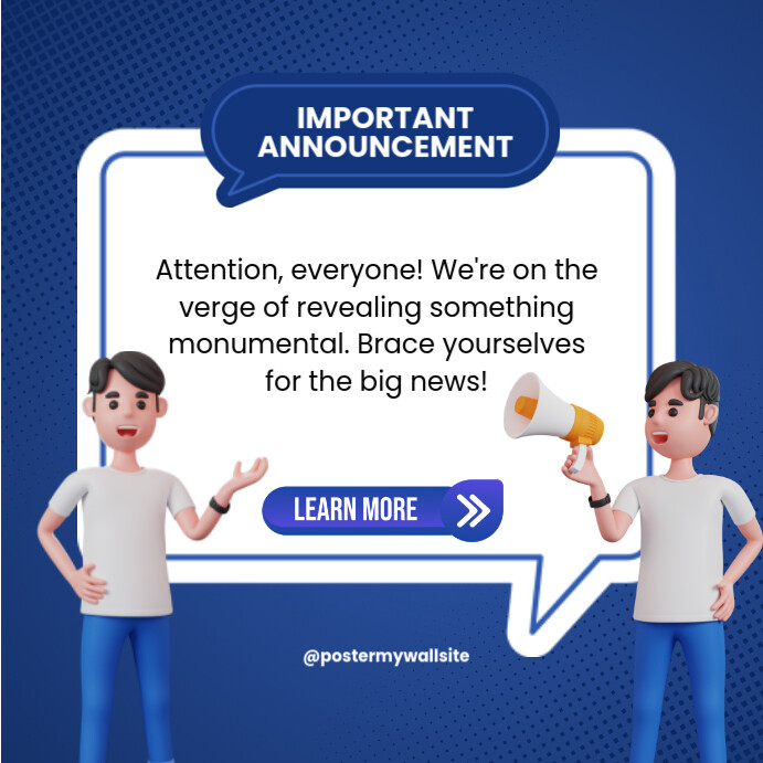 Copy of Blue Illustrative Important Announcement Instagram Post ...