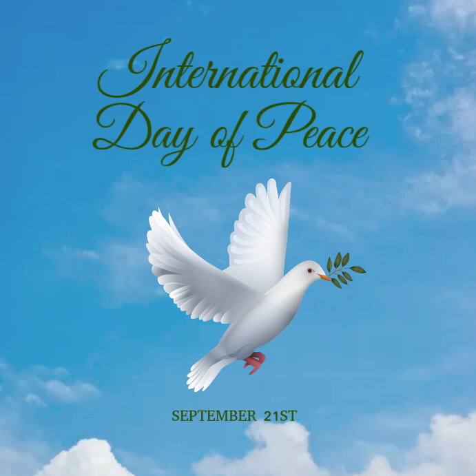 Blue Illustrative International Day Of Peace Template | PosterMyWall