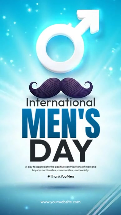Blue Illustrative International Men’s Day Instagram Story Template ...