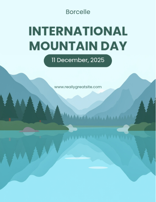 Blue Illustrative International Mountain Day Flyer 2025 Template ...