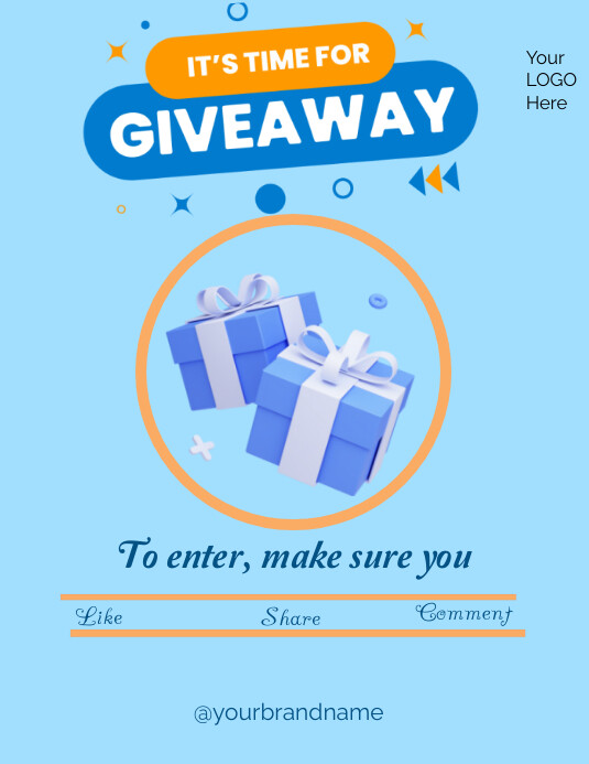 Modèle Blue Illustrative It Is Time For Giveaway Fly | PosterMyWall