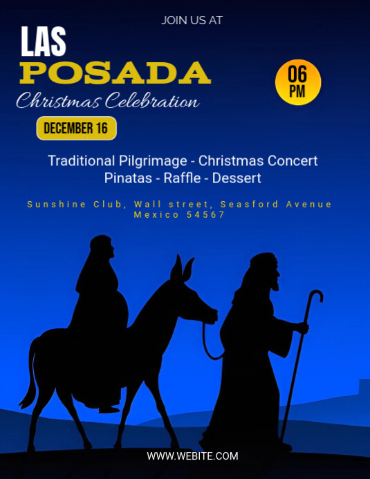 Plantilla de Blue Illustrative Las Posadas Flyer (us Letter) | PosterMyWall