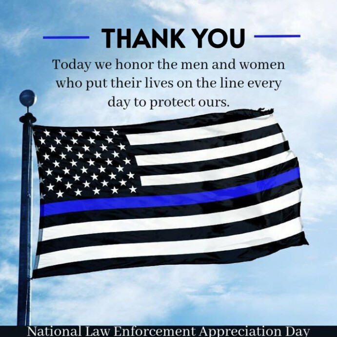 Blue Illustrative Law Enforcement Officers Appreciation Day Instagram ...