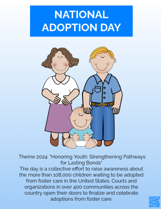 Plantilla de Blue Illustrative National Adoption Day Flyer (us Letter ...