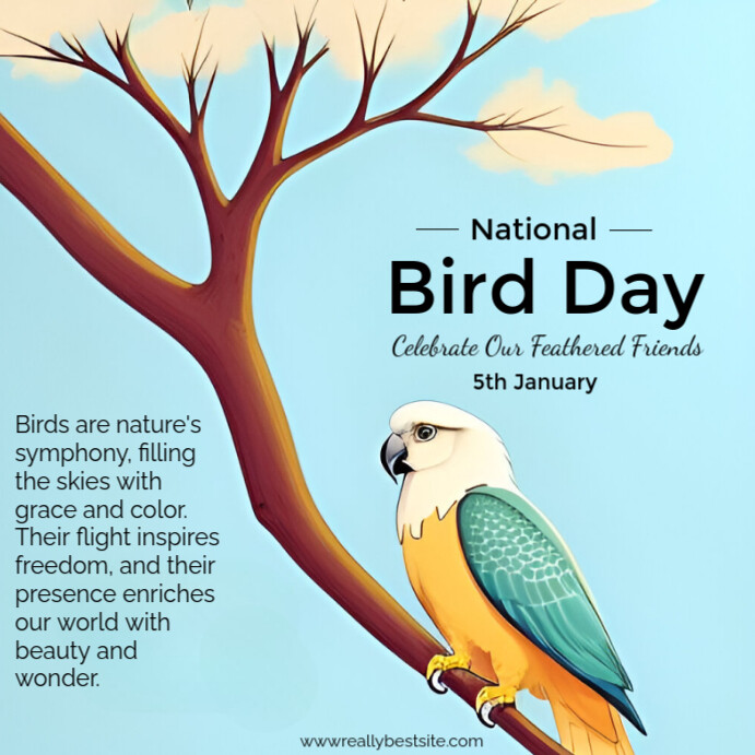 Copy of Blue Illustrative National Birds Day Flyer Instagram Post ...