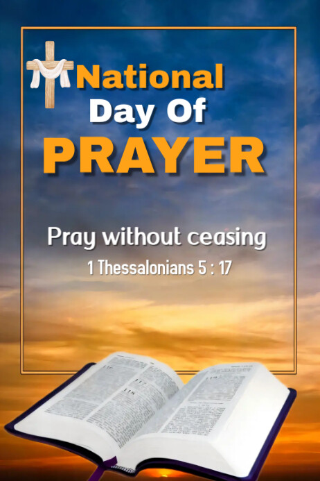 Copy of Blue Illustrative National Day Of Prayer Poster | PosterMyWall