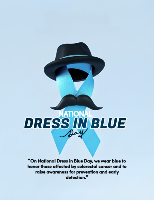Blue Illustrative National Dress In Blue Day Flyer (us Letter) Template ...