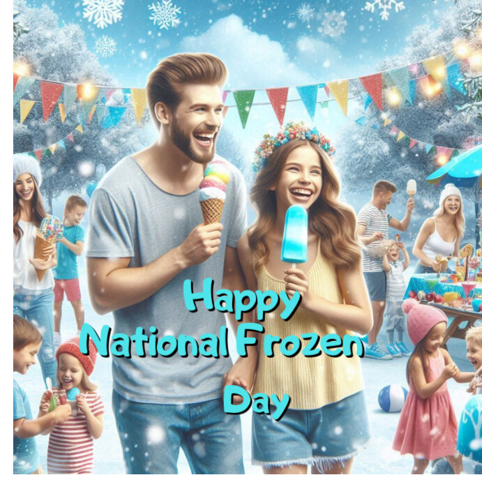 Blue Illustrative National Frozen Day Instagram Post Template ...