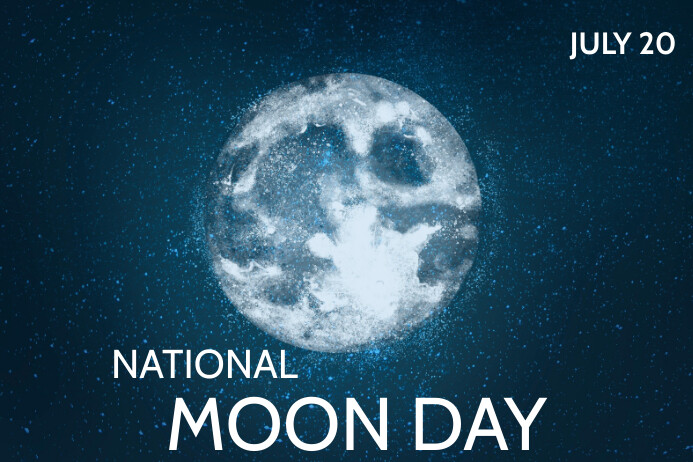 Blue Illustrative National Moon Day Poster เทมเพลต | PosterMyWall