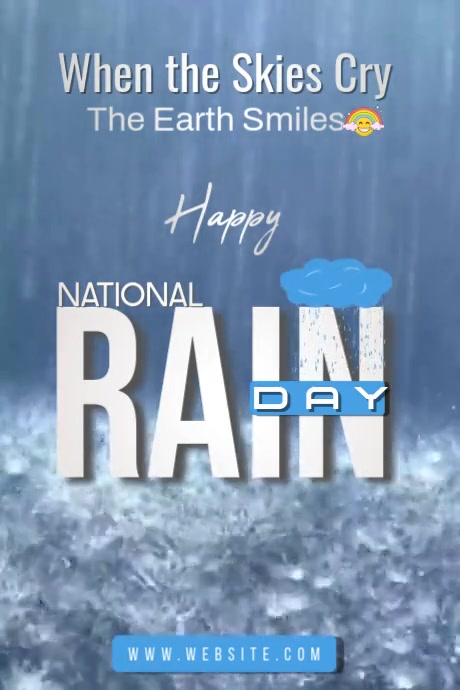 Copy of Blue Illustrative National Rain Day Poster | PosterMyWall