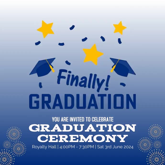 Blue Illustrative Navy Blue Graduation Instag Template | PosterMyWall
