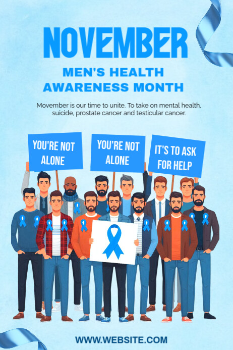 Copy of Blue Illustrative November Men Health Awareness Month Poster ...