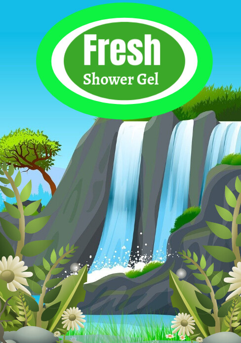 Blue Illustrative Packaging Label Design A5 Template | PosterMyWall