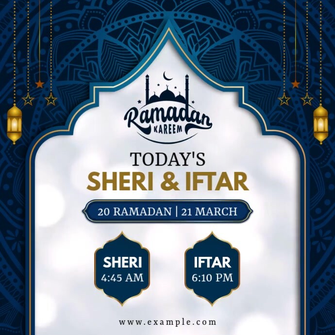Copy of Blue Illustrative Ramadan Sheri & Iftar Time Instagram Post ...