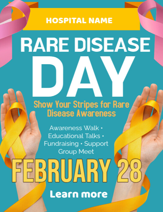 Blue Illustrative Rare Disease Day Flyer (us Letter) Template ...